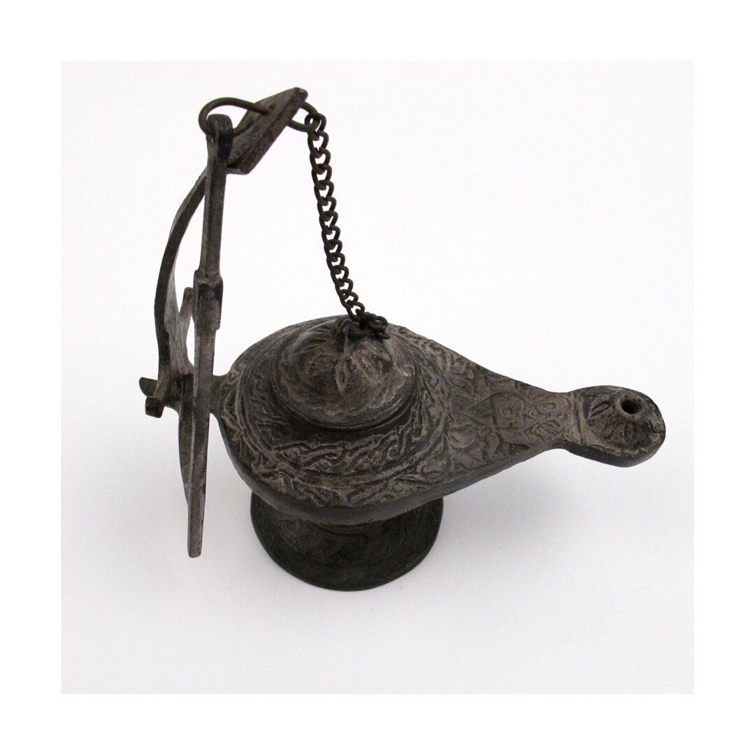 Antique Seljuk Oriental Islamic Oil Lamp Middle Ages Design Early 20th ...