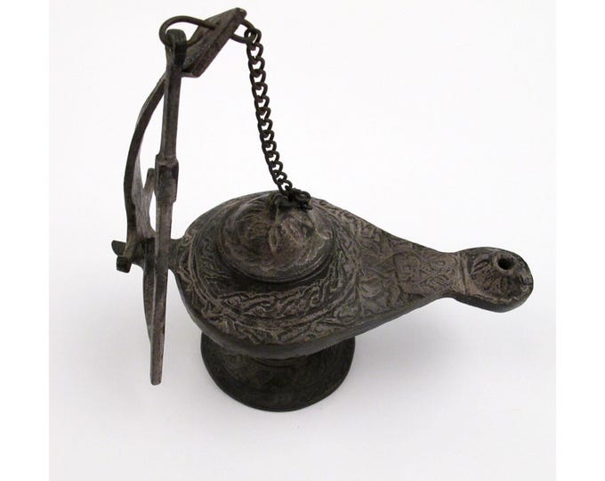 Antique Seljuk Oriental Islamic Oil Lamp Middle Ages Design Early 20th ...