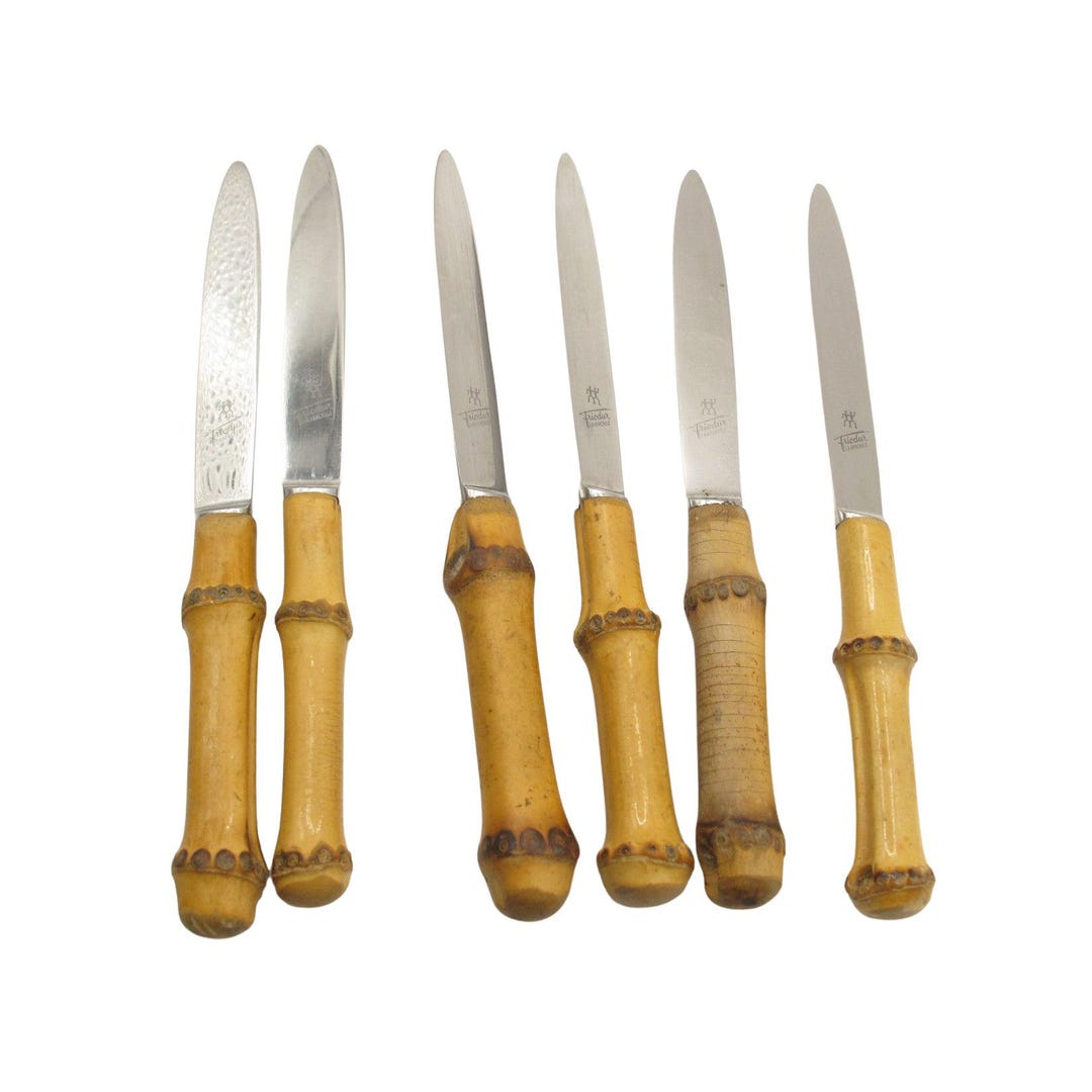 Vintage Henckels Friodur Solingen Knives | Set of 6 Bamboo Handle ...