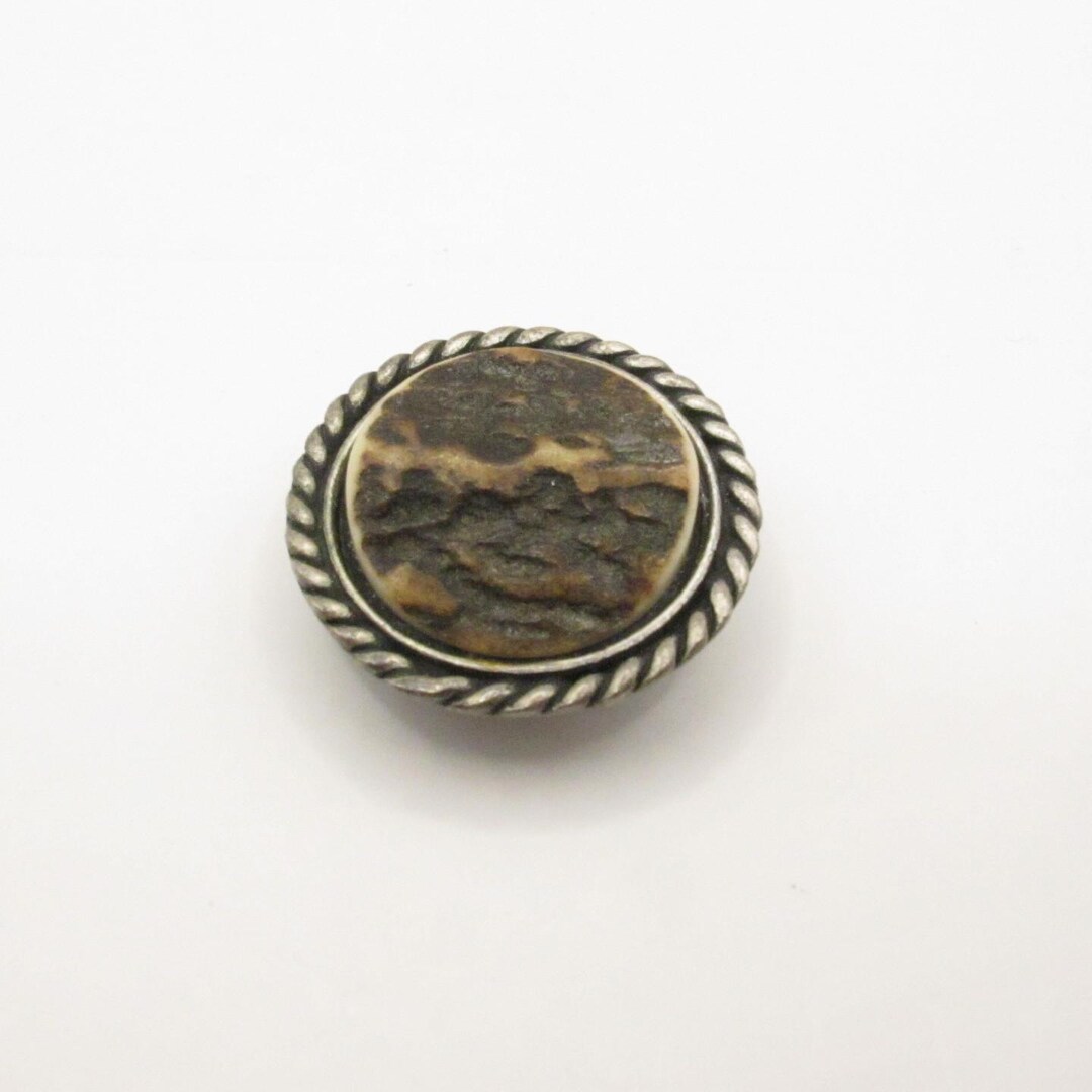 Vintage Old Collectable Replacement Button Bone Deer Antler Stag Button ...