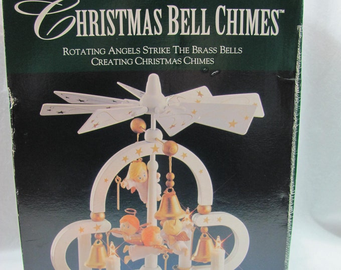 Vintage Noma Christmas Bell Chimes Rotating Angels Strike Brass Bells ...