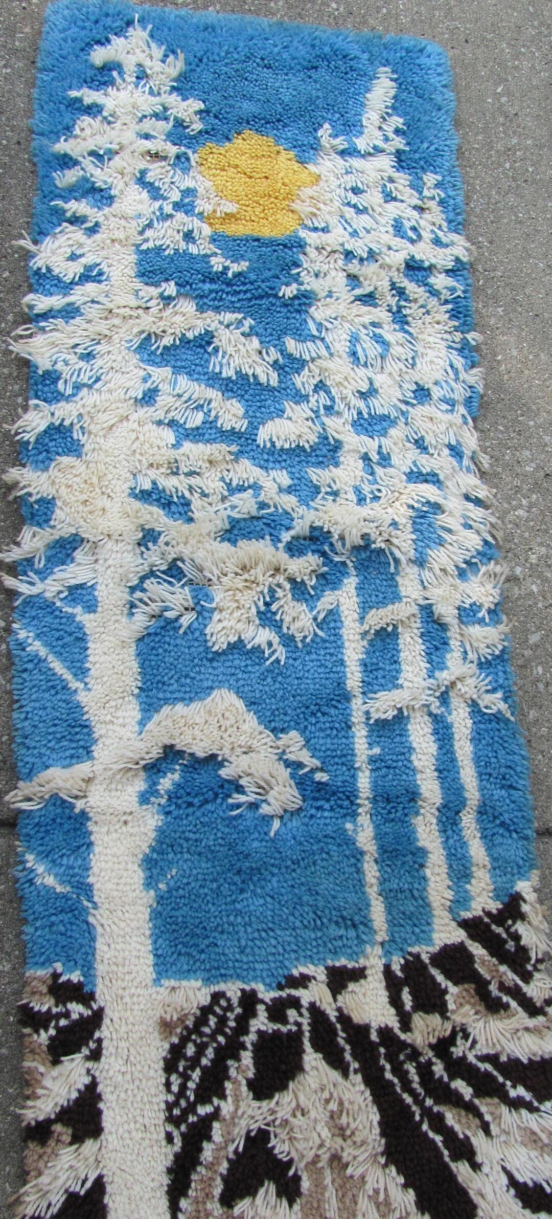 Vintage Latch Hook Shag Pine Trees Forest Rug Wall Hanging - Etsy