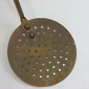 Vintage Copper Long Handled Slotted Strainer Spoon - Etsy