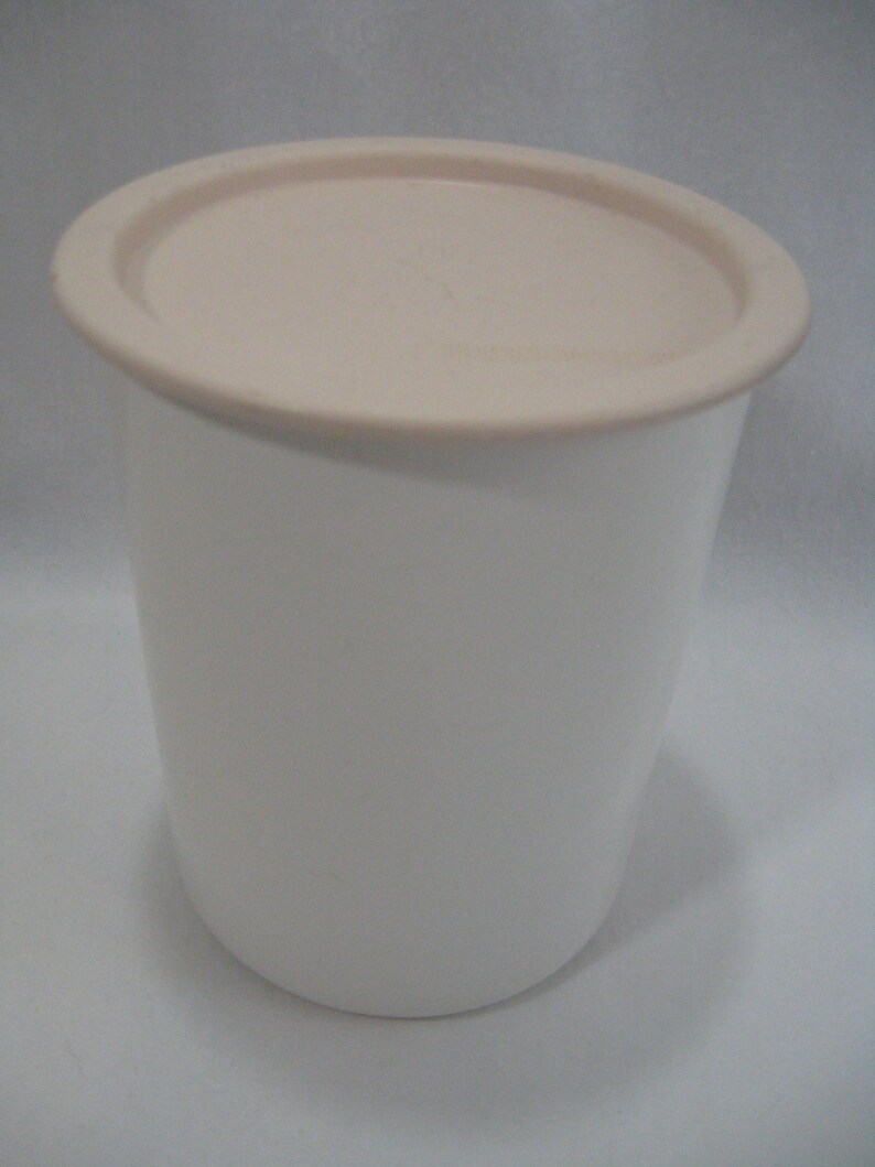 Vintage Tupperware One Touch Canister White With Pink Seal A - Etsy