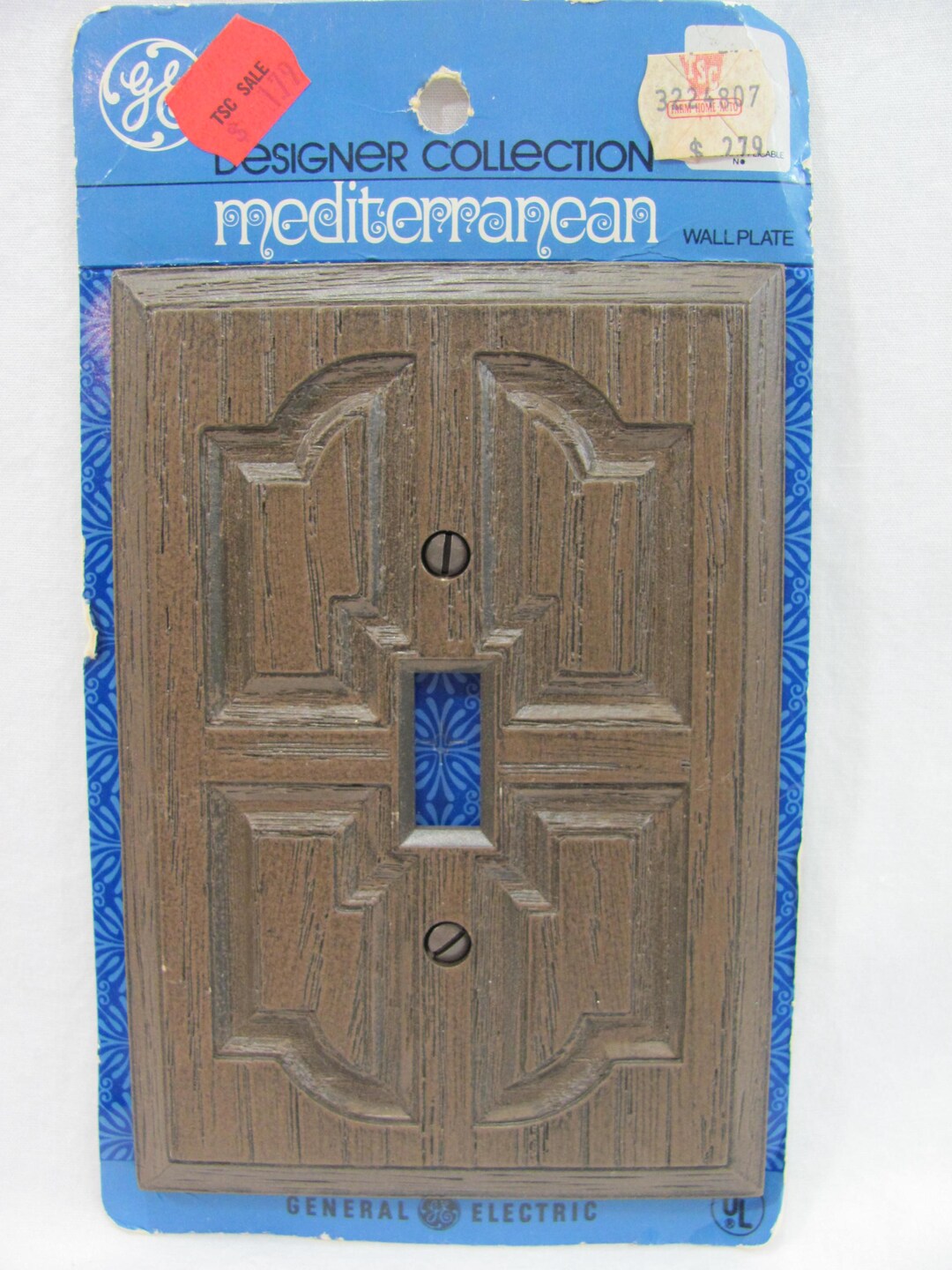 Vintage GE Faux Wood Mediterranean Light Switch Wall Plate Cover ...