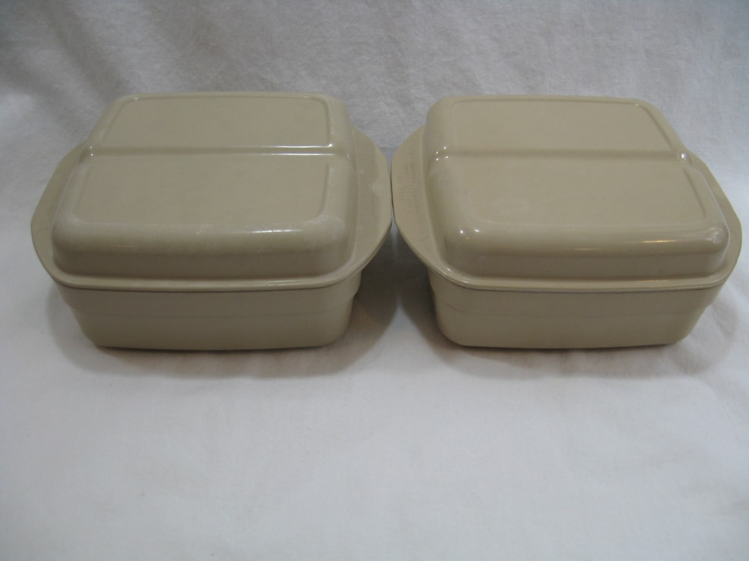 2 Sets Anchor Hocking Microware Microwave Casserole Dishes Divided Lids ...