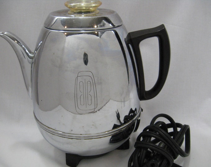 Vintage General Electric Percolator GE 33P30 Pot Belly 9 Cup Chrome ...