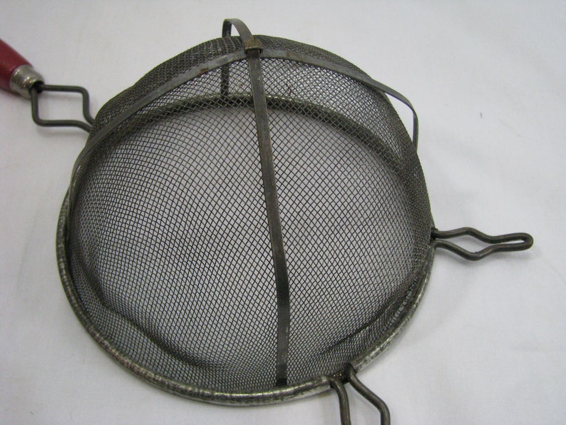 Vintage Large Red Wood Handle Wire Sifter - Etsy
