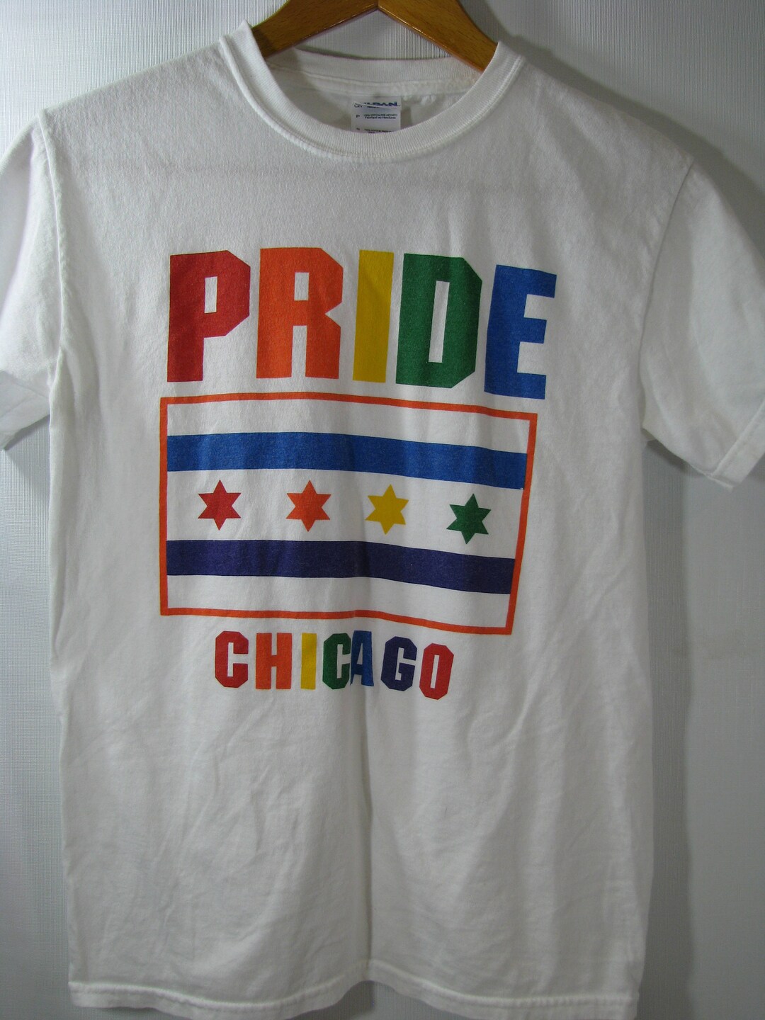 Vintage Chicago Pride T Shirt Rainbow Stars Flag Small S - Etsy