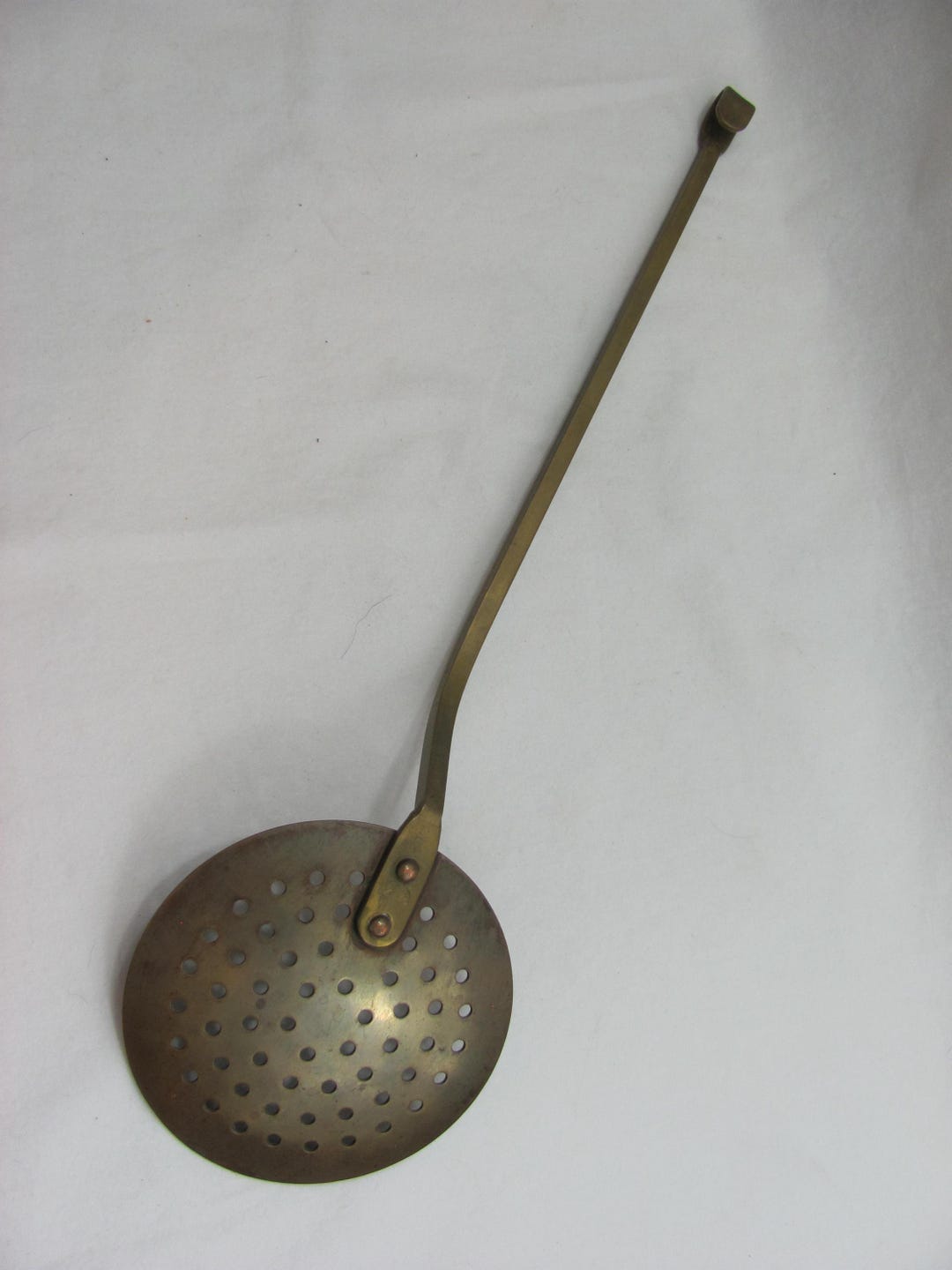 Vintage Copper Long Handled Slotted Strainer Spoon - Etsy
