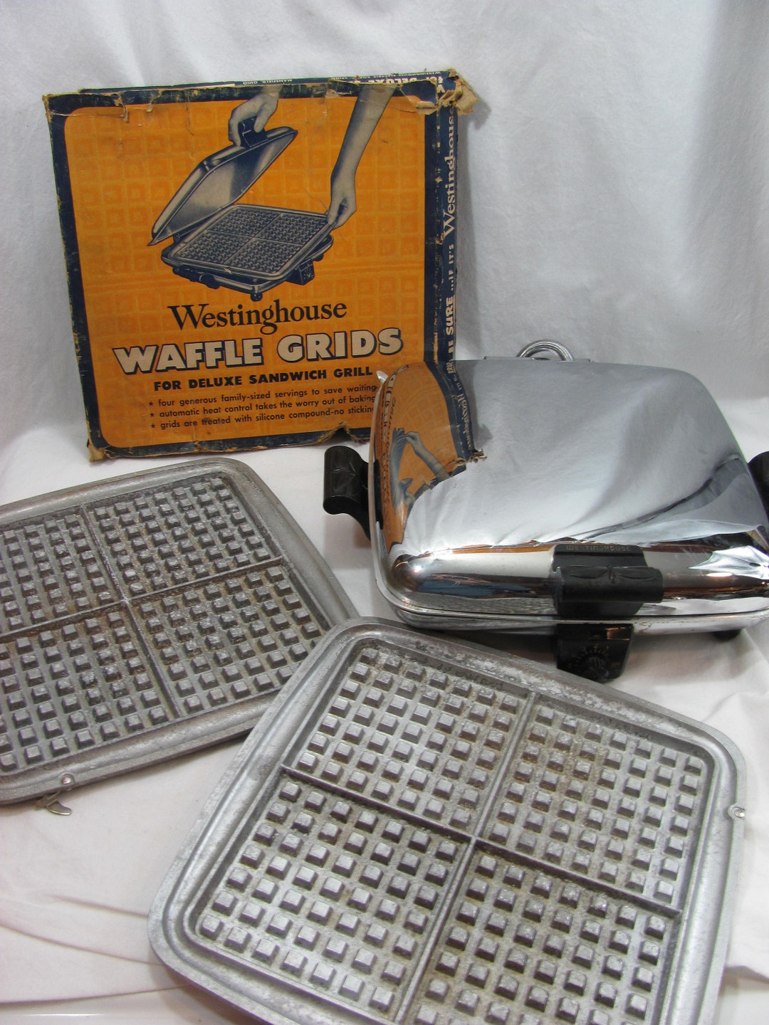 Vintage Westinghouse Chrome Waffle Baker Iron & Sandwich Grill 'N ...