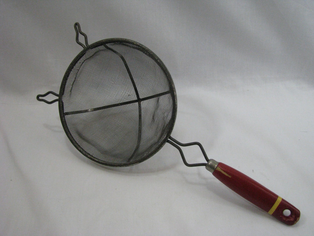 Vintage Large Red Wood Handle Wire Sifter - Etsy