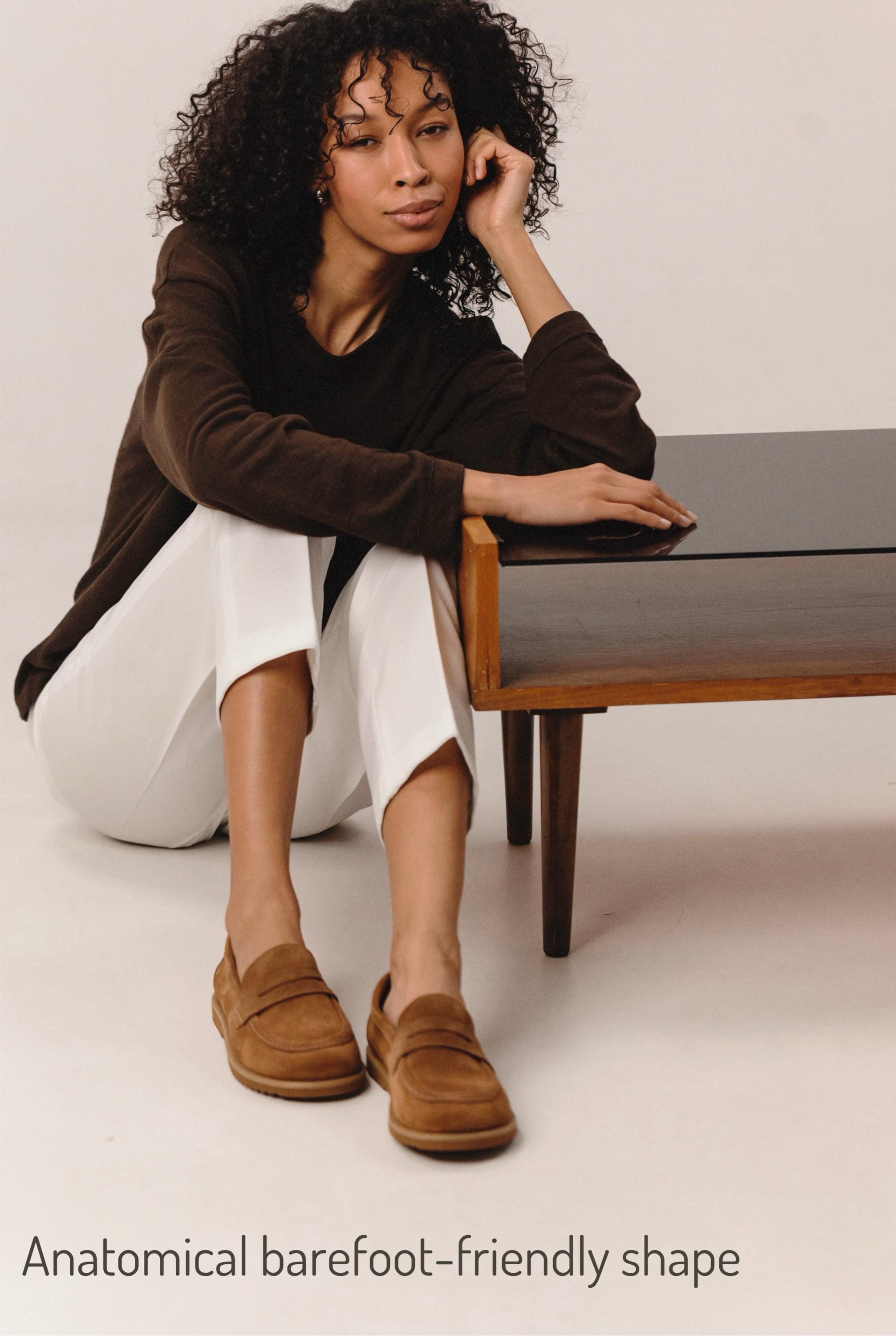 Everyday Barefoot Shoes Women, Grounding Loafers Leather, Handmade ...