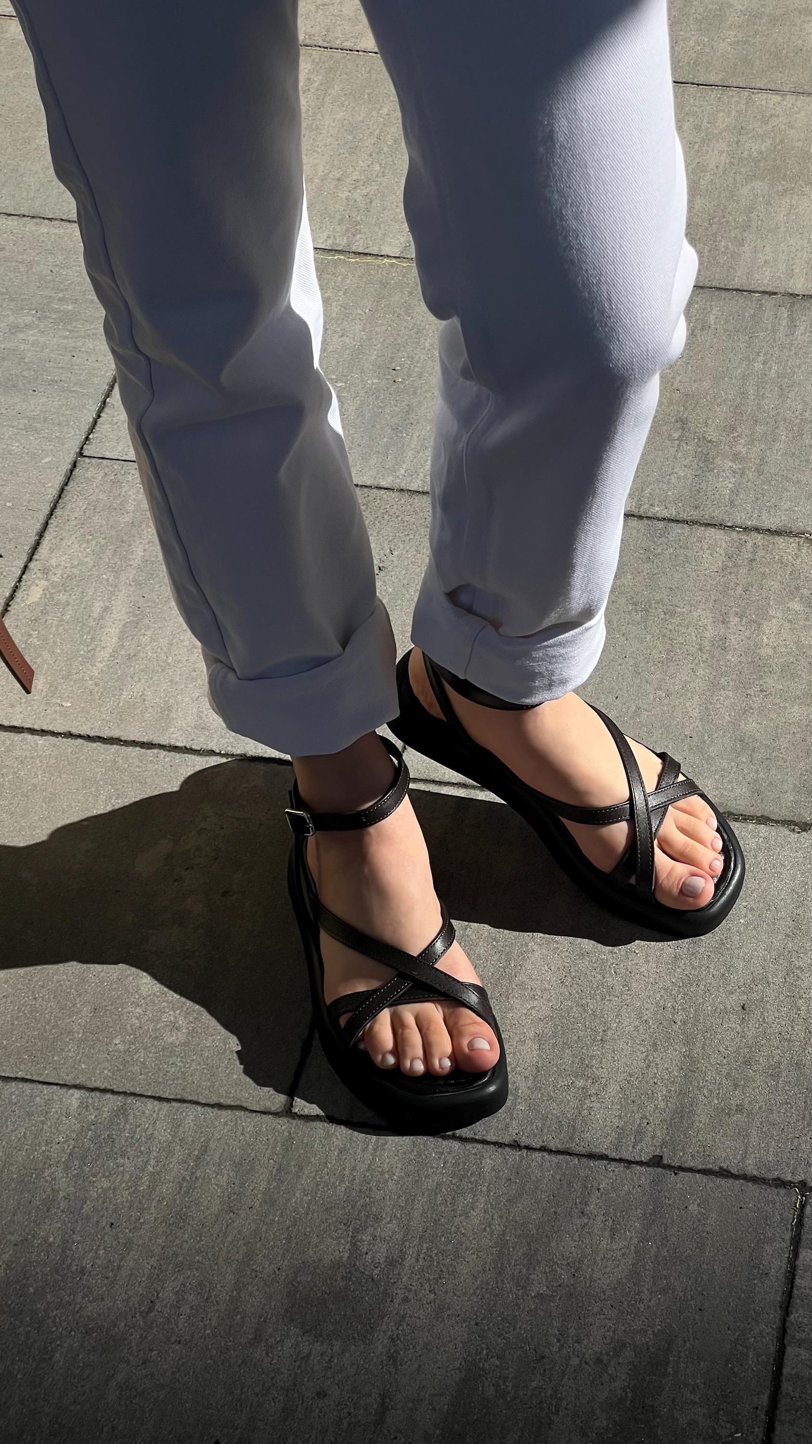 Sandals Strappy Brown Leather Platform Sandals Square Toe Summer Shoes ...
