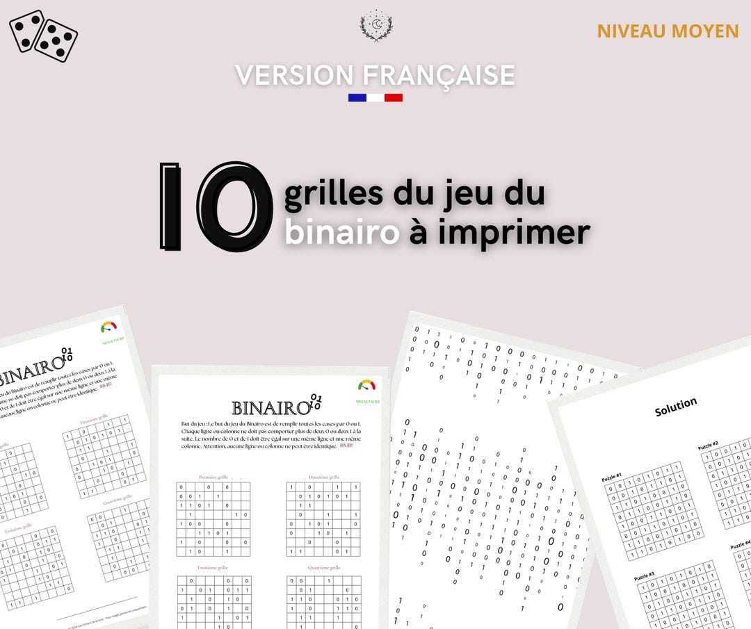 10 Grids of the Binairo Game to Print L Medium Level L PDF File to ...