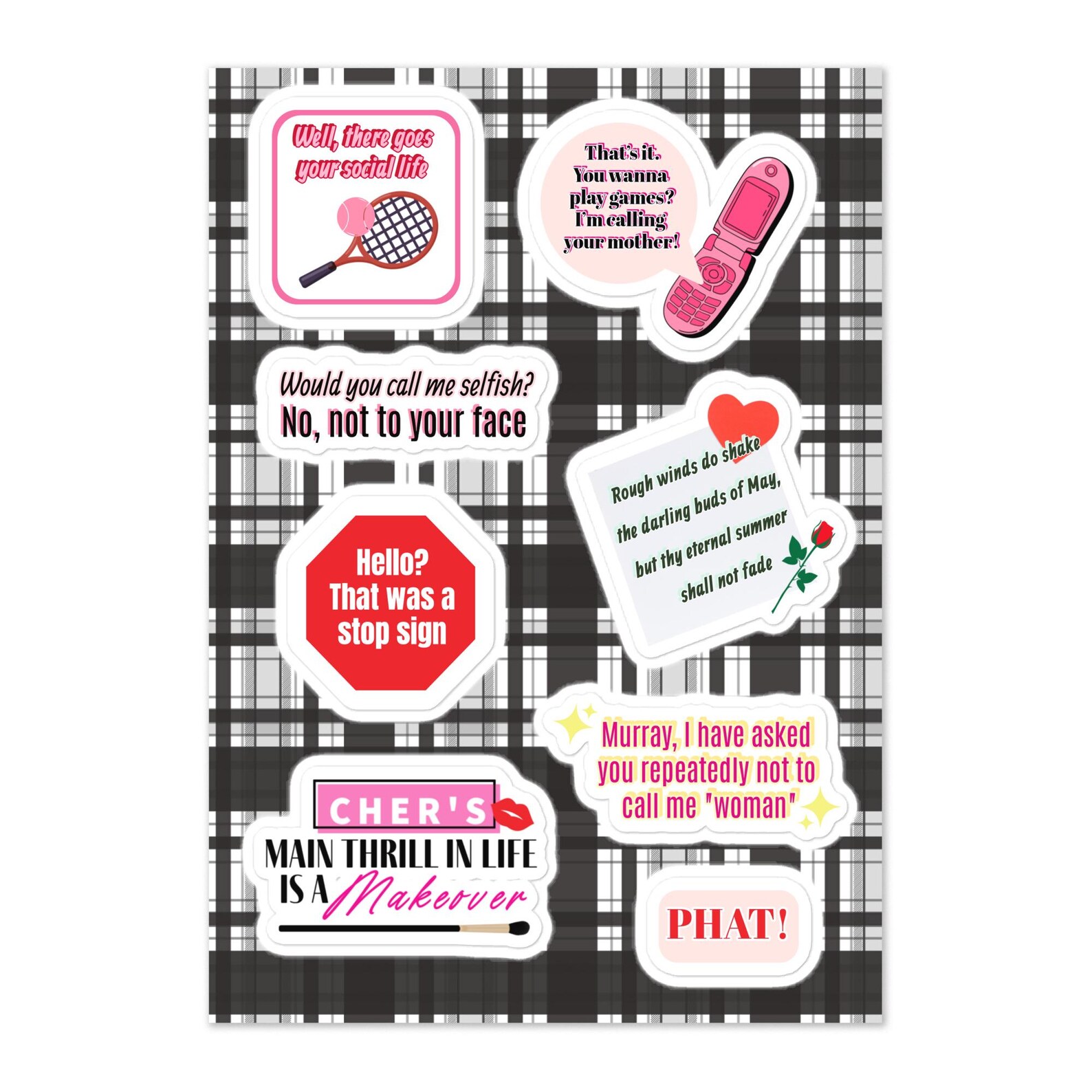 Clueless Dionne Quote Sticker Sheet – 90s Movie Stickers - Etsy