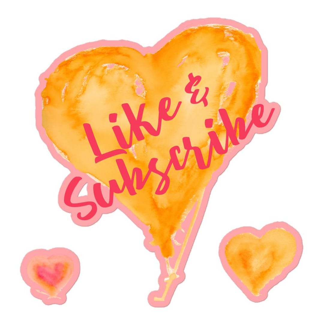 Like & Subscribe Sticker Pack – Watercolor Heart Edition - Etsy