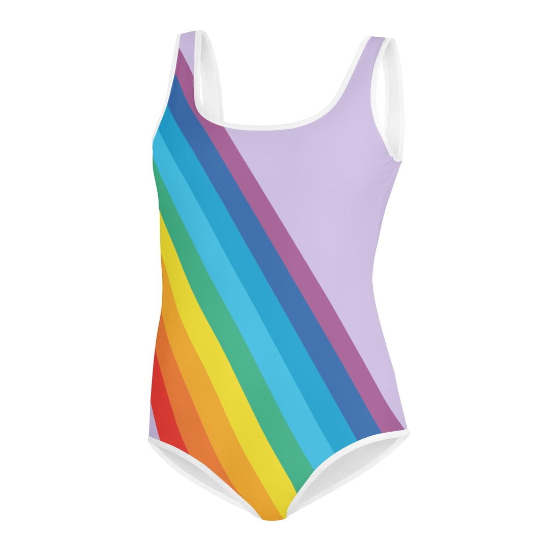 Rainbow Adventures Purple Swimsuit, Girls Youth One-piece Swimsuit - Etsy