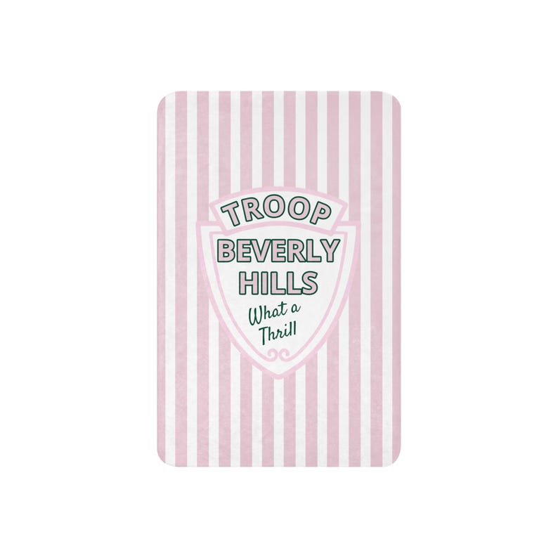 Troop Beverly Hills Sherpa Throw Blanket: Pink Cabana Stripe Fleece - Etsy