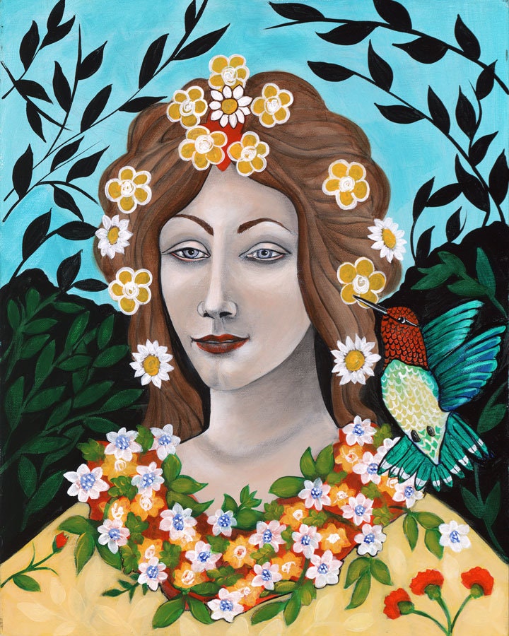 Our Lady Primavera of the Hummingbird Spring Goddess | Etsy