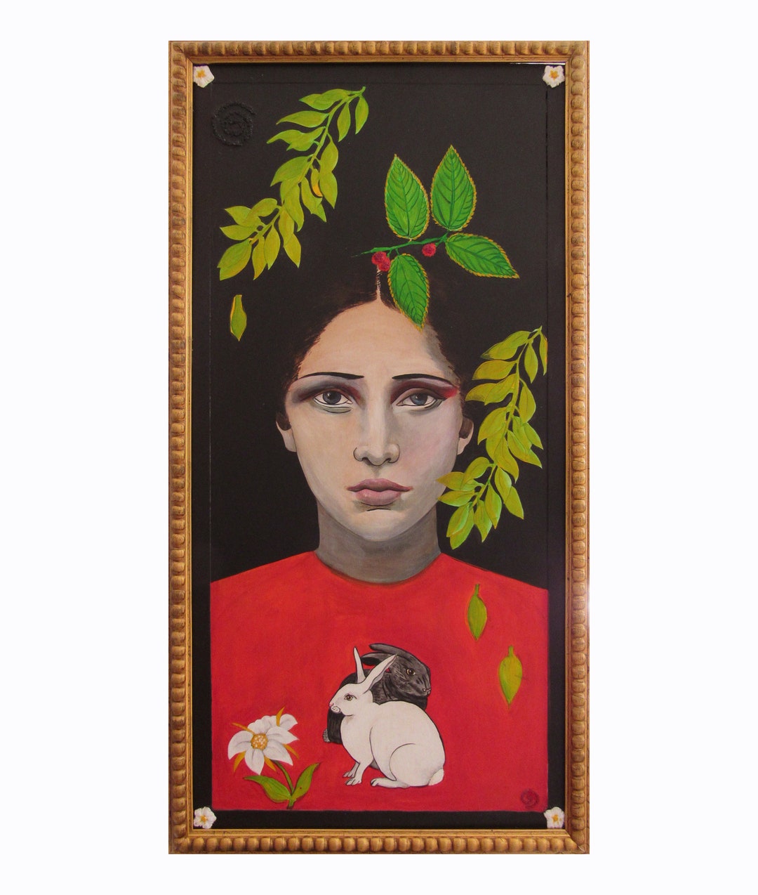 MESMERIZED BY NATURE, Framed Original Icon Painting, Acrylic on Wood ...