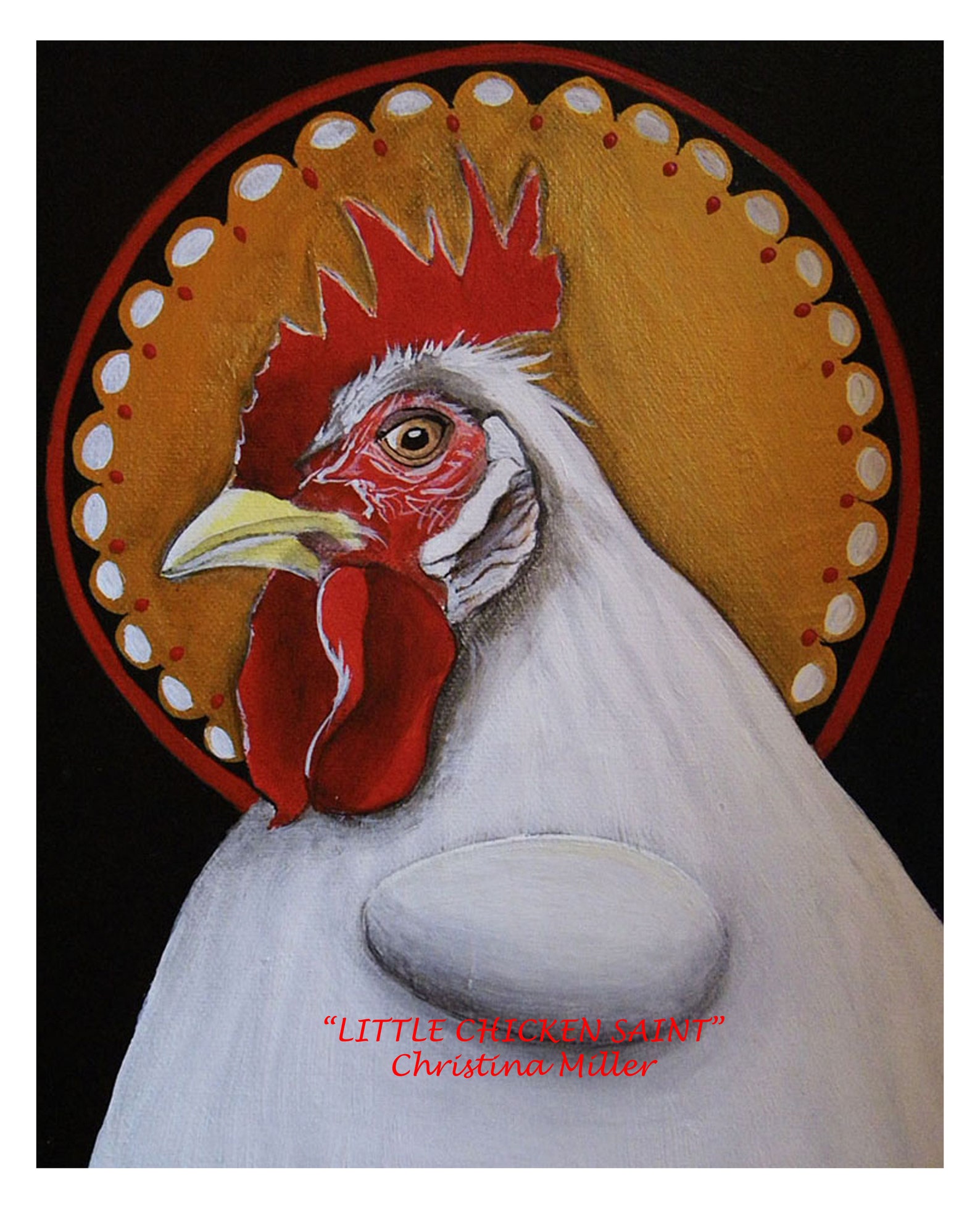 Little Chicken Saint Art, Rooster Art, Chicken Wall Decor, Farm Animal ...