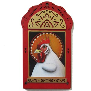 Little Chicken Saint Art, Rooster Art, Chicken Wall Decor, Farm Animal ...