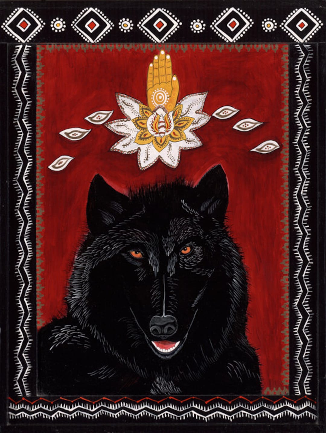 GOD'S HAND and the WOLF, All Life is Sacred, Black Wolf Art, Wolf ...