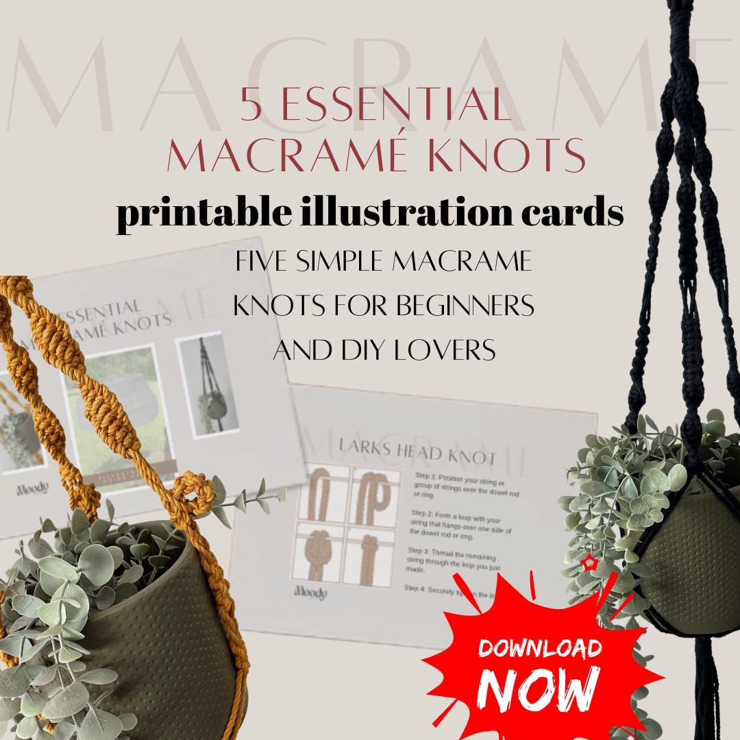Printable Macramé Knot Guide | Boho Plant Hanger Tutorial | Crafting ...