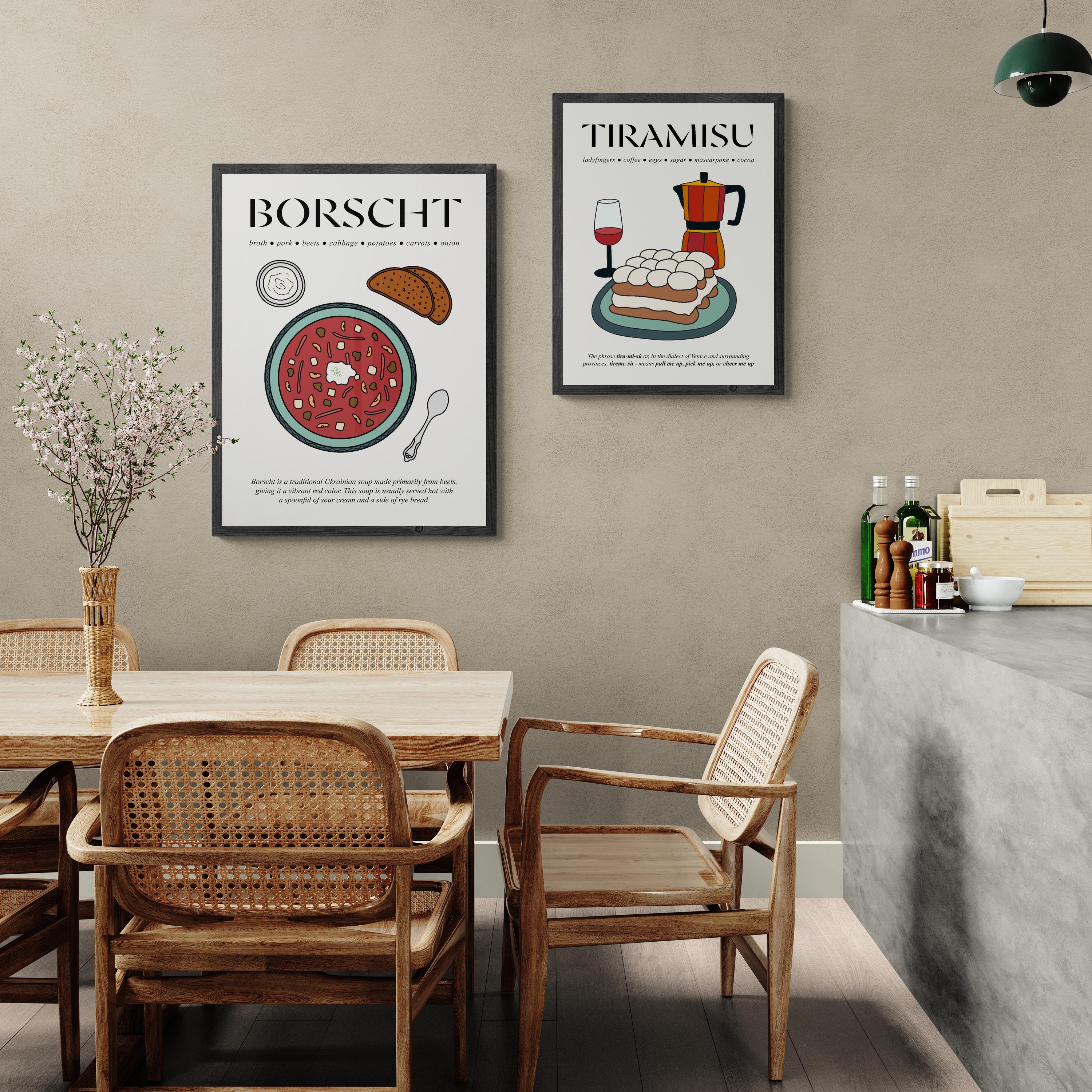 Borscht Poster | Ukrainian Beet Soup Print | Eastern Europe Art ...