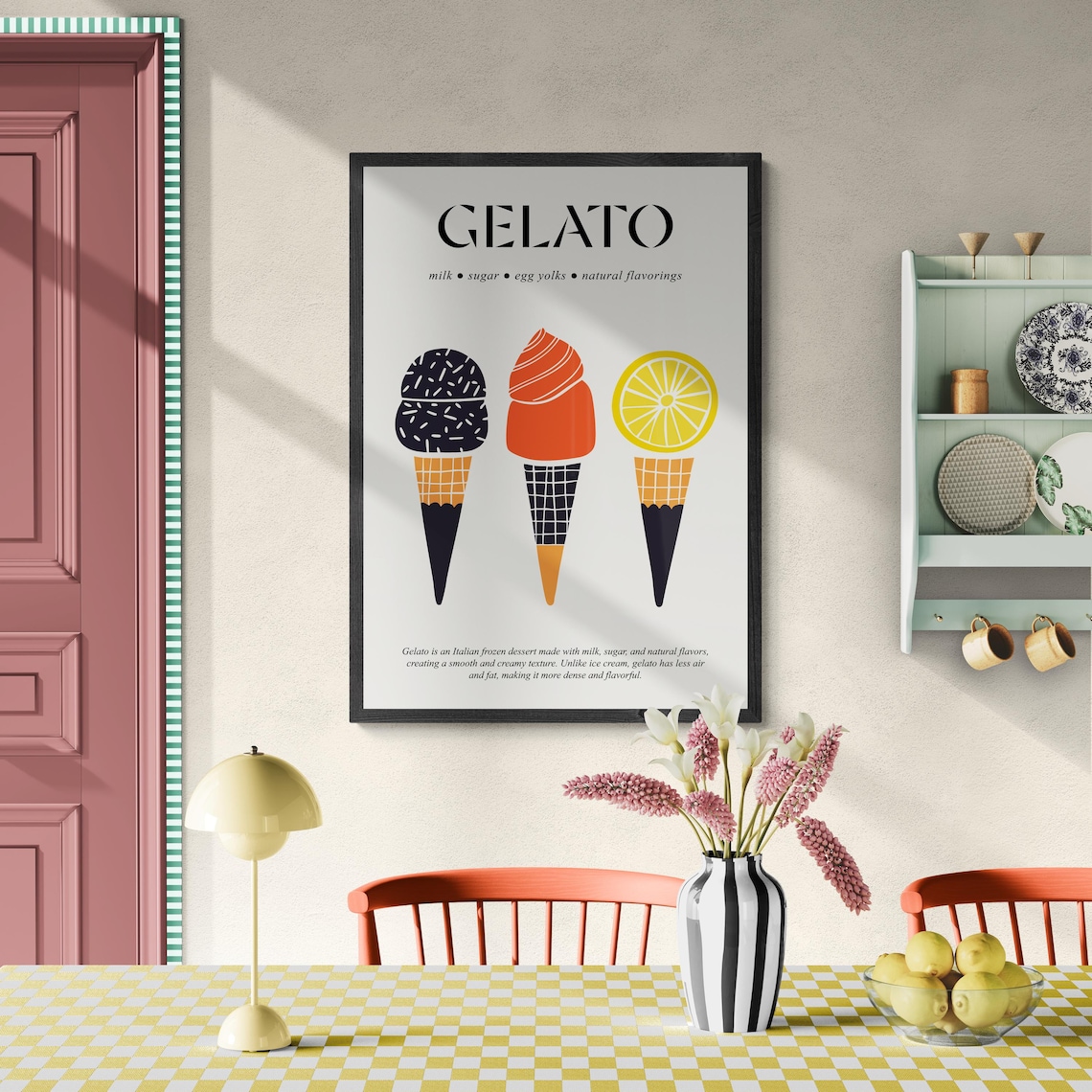 Gelato Art | Ice Cream Print | Italian Food Print | Italian Kitchen ...