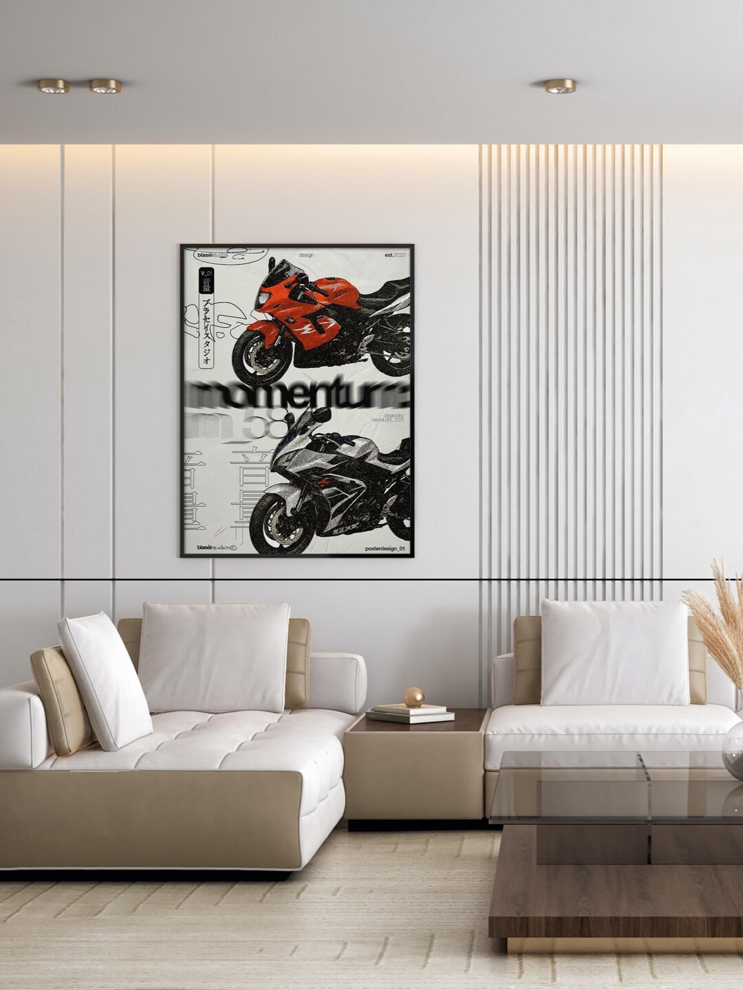 Retro Sportbike Art Print - Japanese Motorcycle Poster, Aesthetic Biker ...