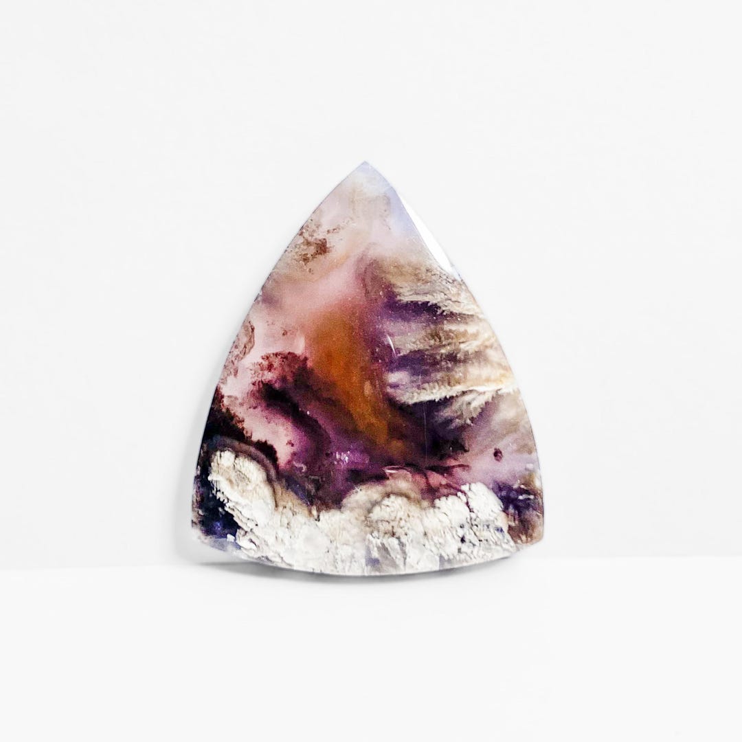 Purple Plume Agate Cabochon: Healing Crystal for Jewelry Making ...