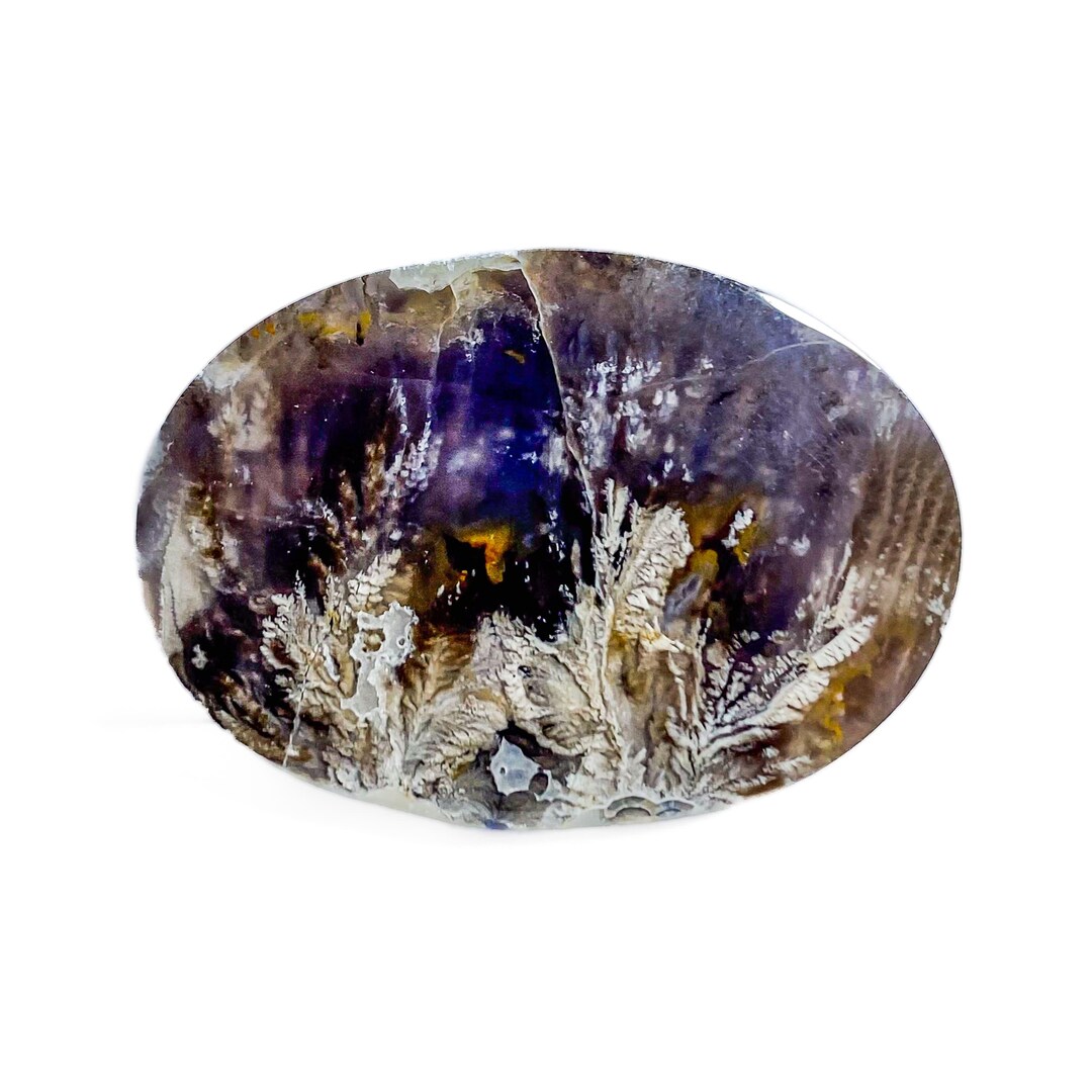 Plume Purple Chalcedony 30 X 22 X 5 Mm - Etsy