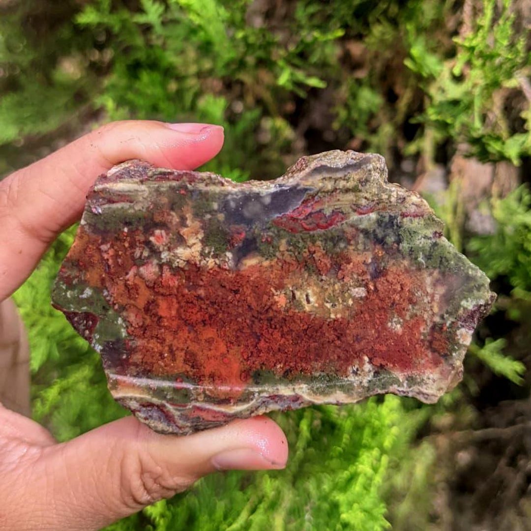 Raw Moss Agate Rough Stone 75x45x30mm | Natural Unpolished Agate ...