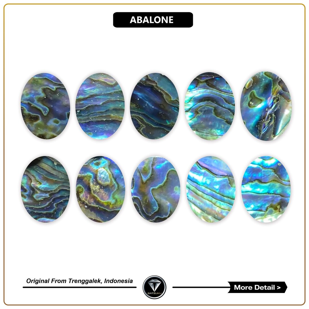 10 Pieces Cabochon Abalone, Abalone Shell ,color Shell Cabochon, With ...