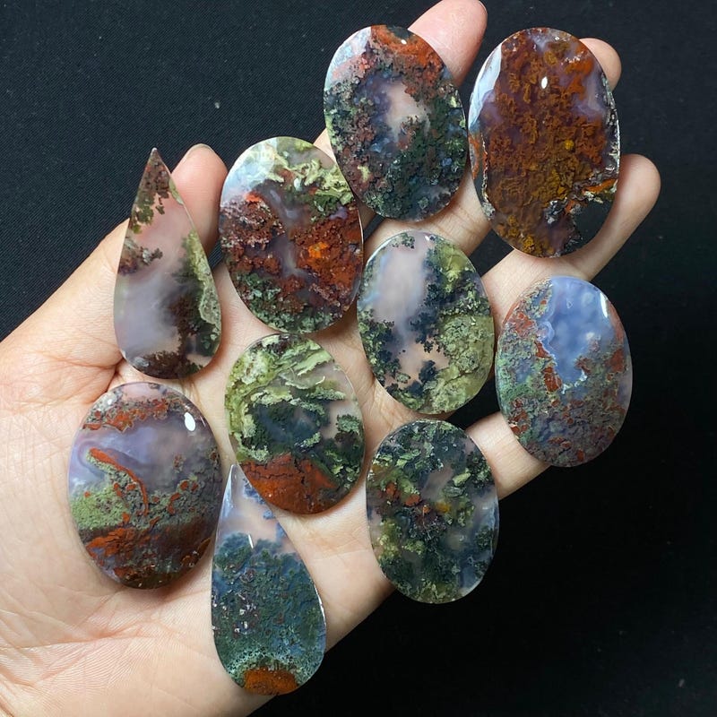 Moss Agate Cabochon - Etsy
