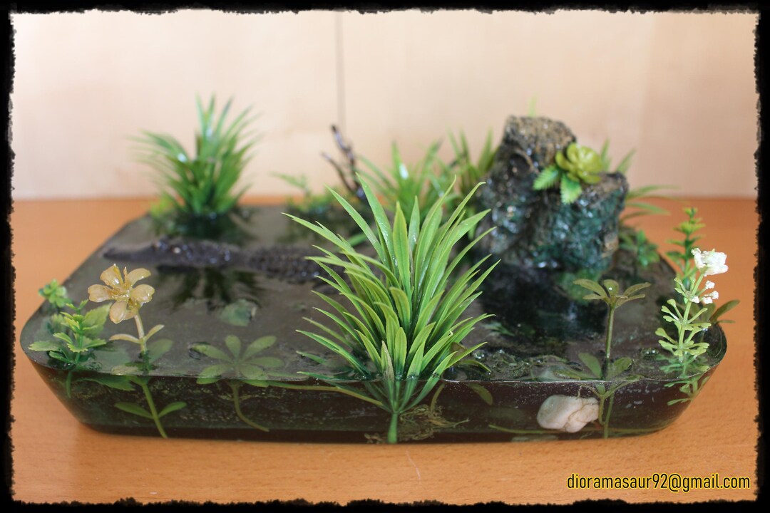 Safari Ltd Alligator Diorama - Handmade Swamp With Epoxy Resin - Etsy UK