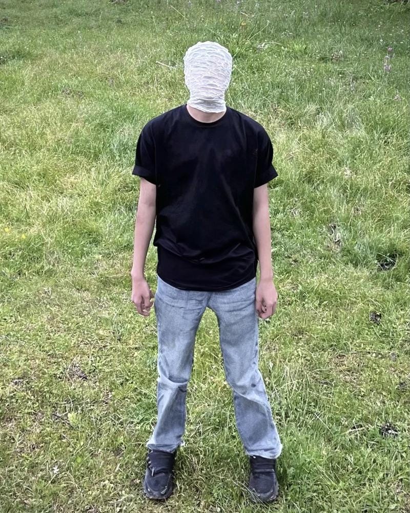 Full No Face White Mask - Etsy