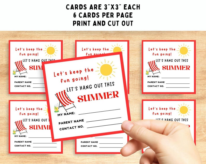 Printable Kids Seasonal Playdate Cards, Keep in Touch Cards, Kids ...