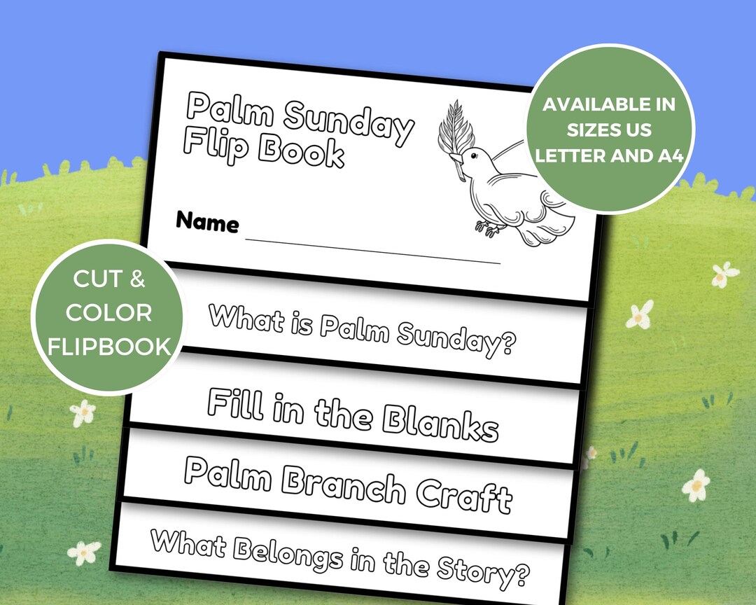 Palm Sunday Kid's Flipbook Craft, Easy Palm Sunday and Easter Sunday ...