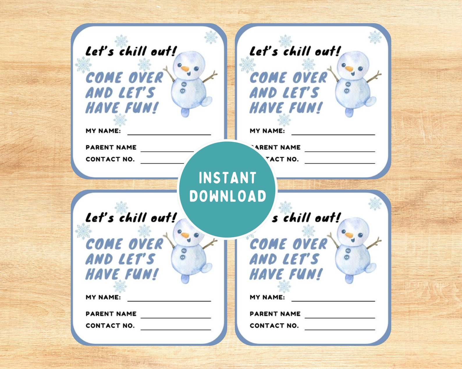 Printable Kids Seasonal Playdate Cards, Keep in Touch Cards, Kids ...