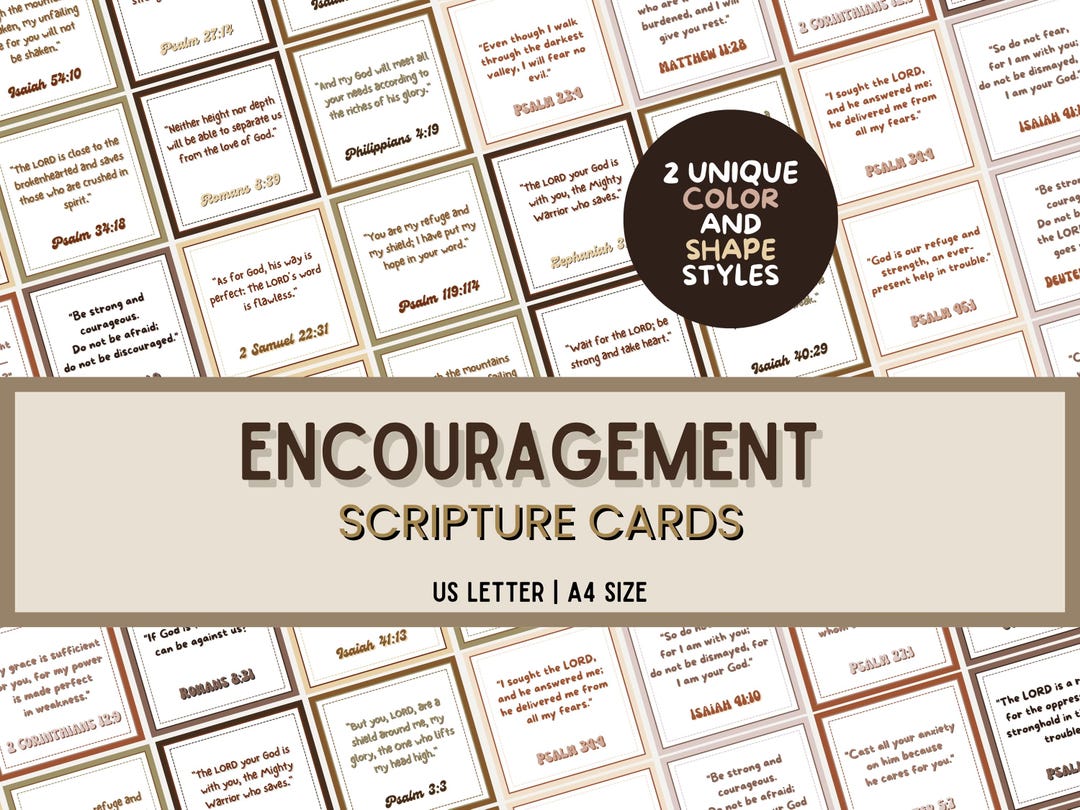 Encouragement Scripture Cards Printable Bible Verses Encouraging Daily ...