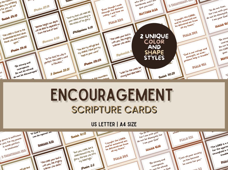Encouragement Scripture Cards Printable Bible Verses Encouraging Daily ...