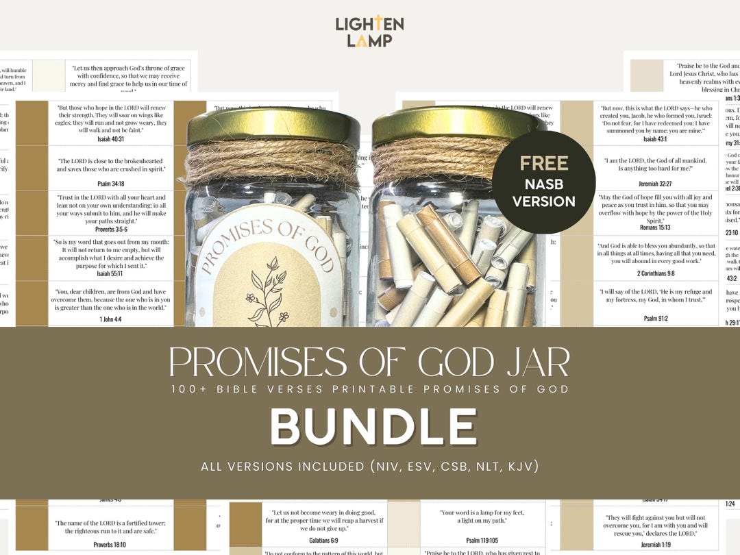 Bundle DIY Jar Bible Verse Printable Scriptures Jar Promises of God ...
