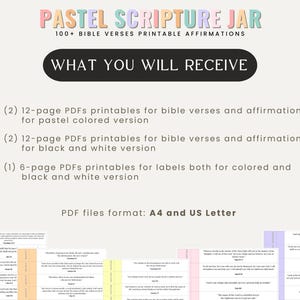 DIY Jar Bible Verse Affirmation Printable Scriptures Jar Kit Christian ...