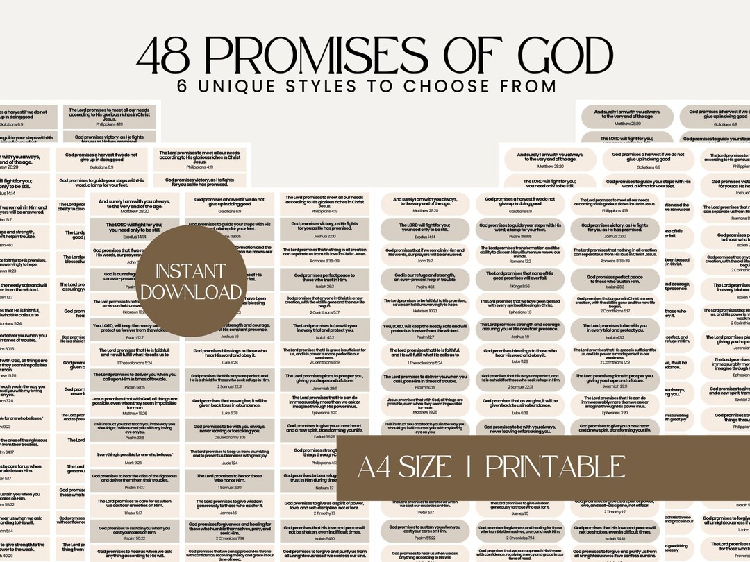 Printable Scripture Cards Gods Promises Bible Verse Encouraging Daily ...