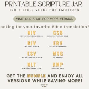 DIY Scriptures Jar Color Coded Bible Verses for Emotions Christian ...
