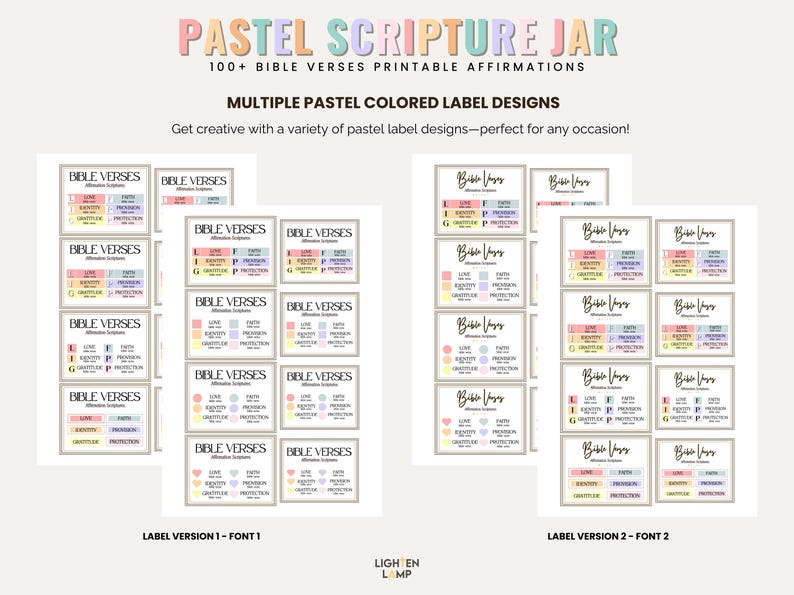 DIY Jar Bible Verse Affirmation Printable Scriptures Jar Kit Christian ...