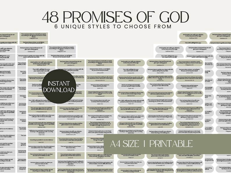 Printable Scripture Cards Gods Promises Bible Verse Encouraging Daily ...